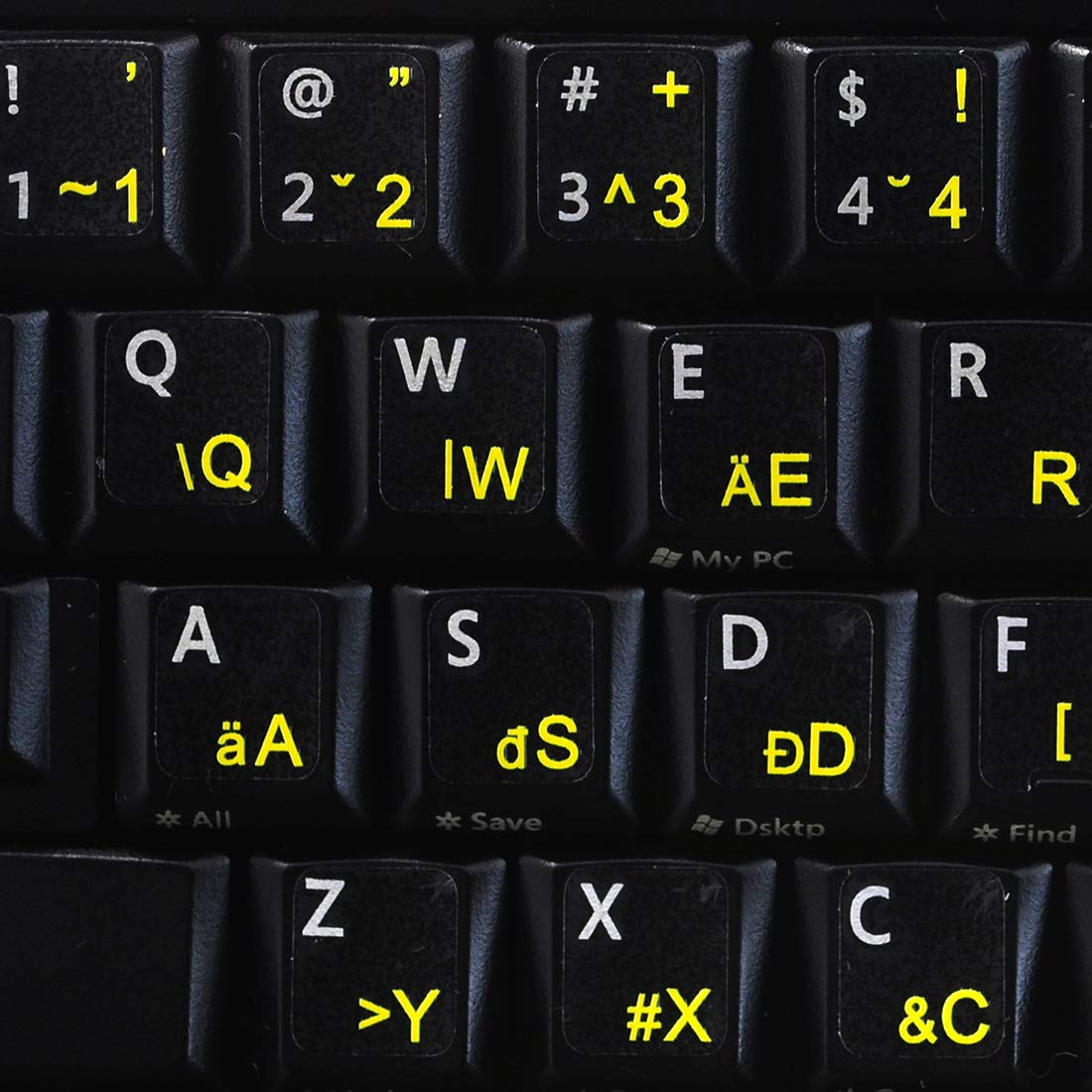 Buy Hungarian Keyboard Stickers with Yellow Lettering ON Transparent ...
