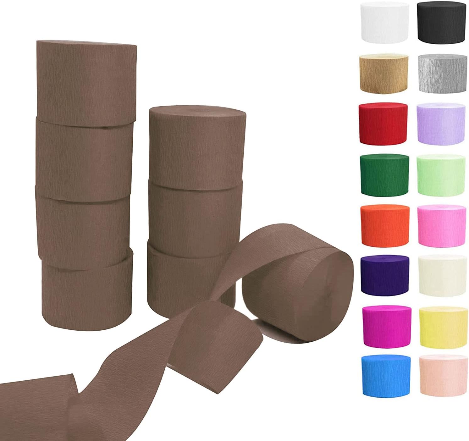 Amazon.com: Brown Crepe Paper Streamers 8 Rolls, Party Streamers for ...