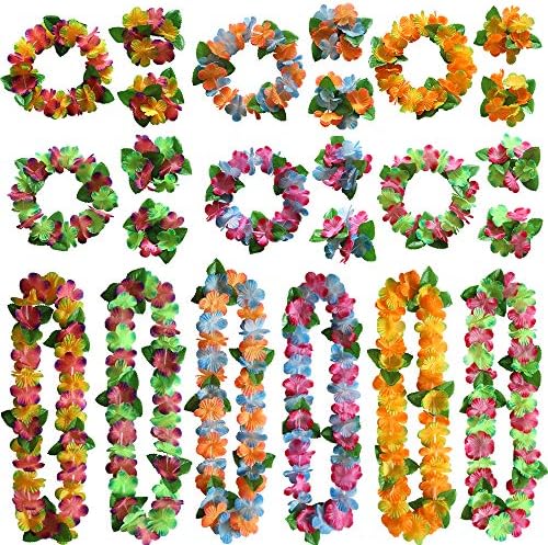 Amazon.com: Hawaiian Leis Headband Wristbands Tropical Luau Hawaii ...