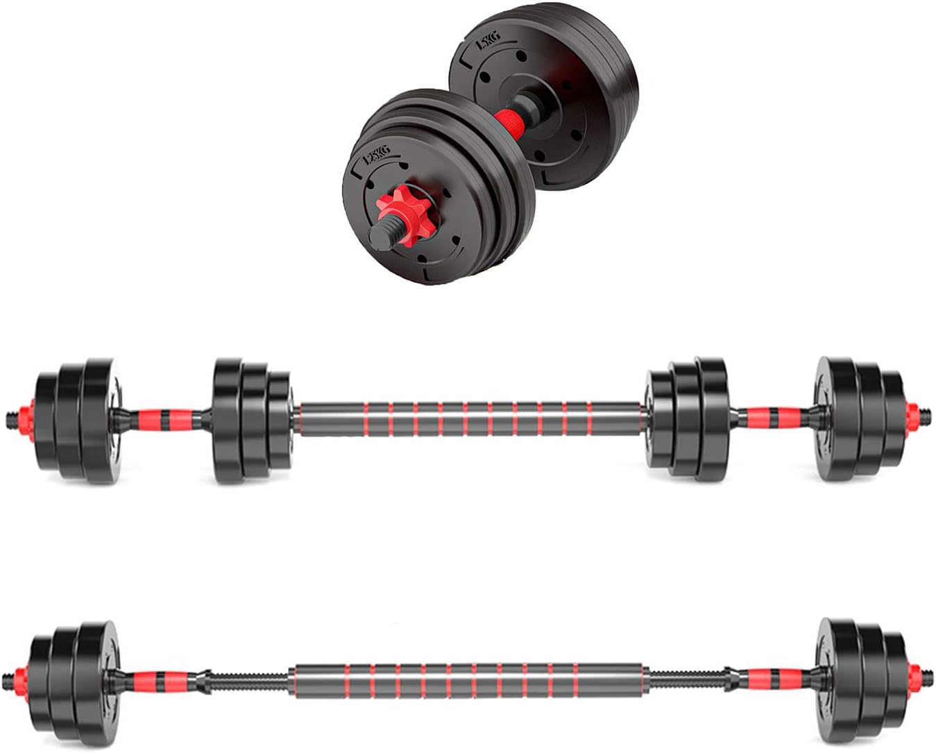 Amazon.com : Adjustable Dumbbell Barbell Lifting Set, 22lbs 33 44lbs ...