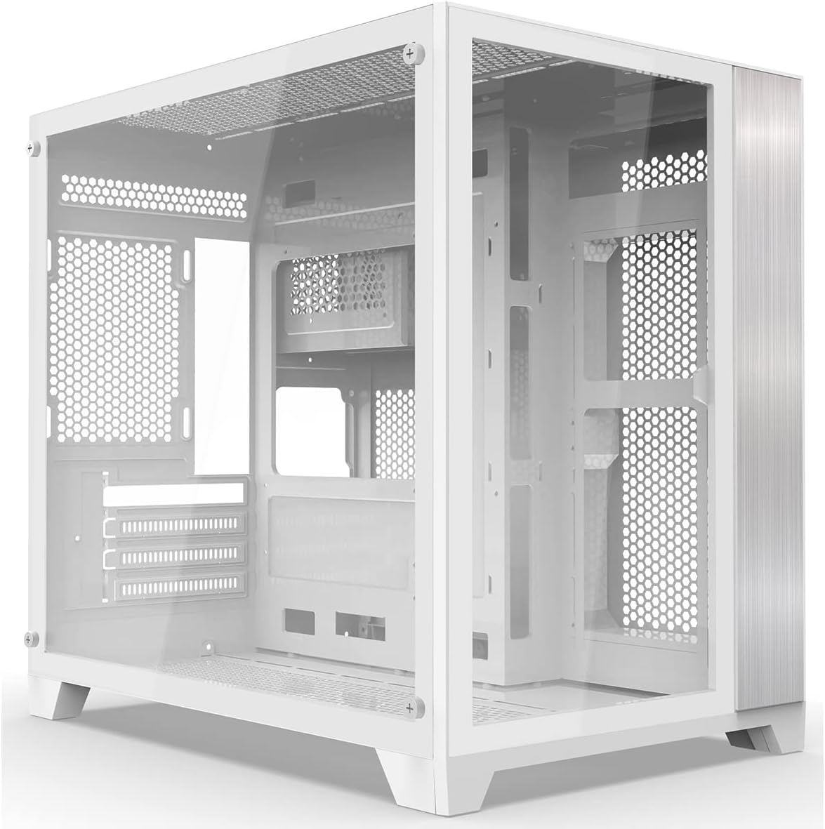 iONZ PC Gaming Case Micro-ATX Mid Tower - Dual Chamber Dynamic Series ...