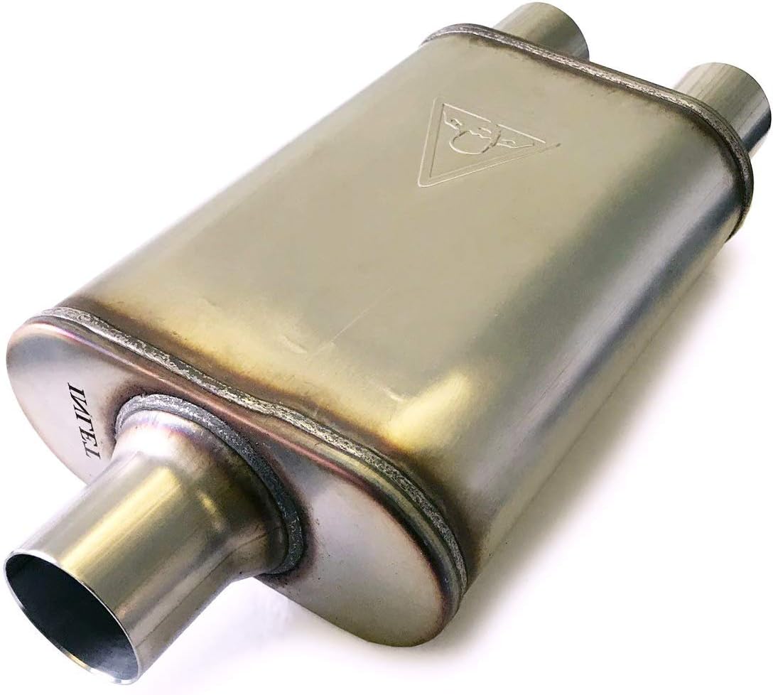 Amazon.com: Dual Outlet Single Chamber Muffler (2.5" ID Center / 2.5 ...