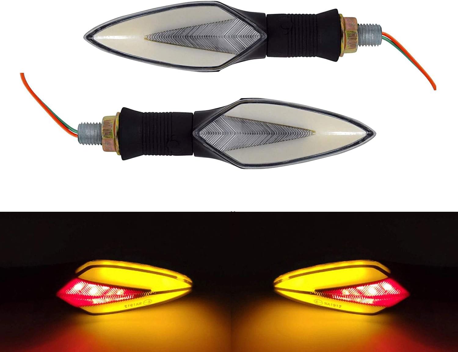 Ramanta Universal Motorcycle Neon LED Amber Turn Signal Light Indicator ...
