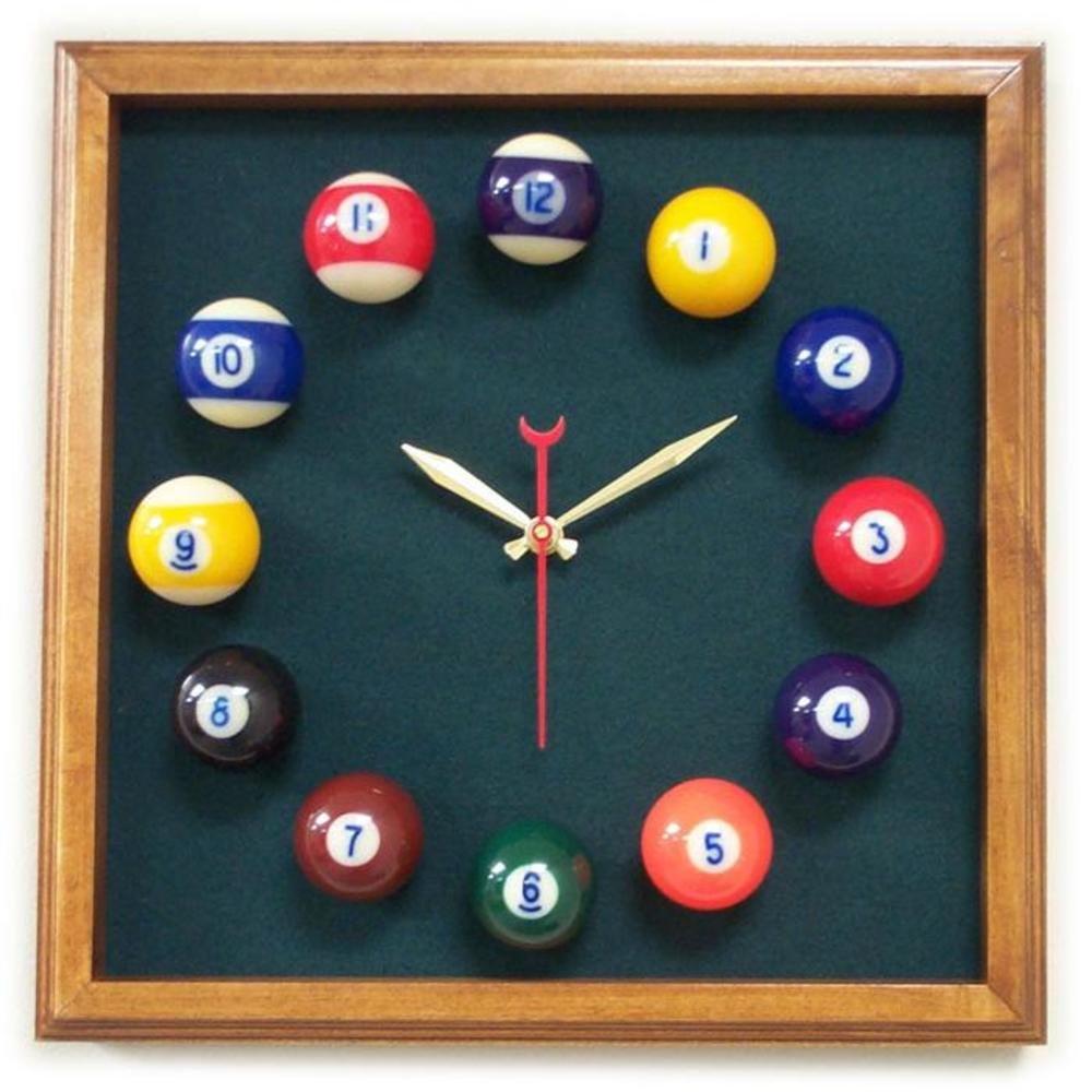 Amazon.com: 12in Square Billiard Clock Mahogany Spruce Mali Felt : Home ...