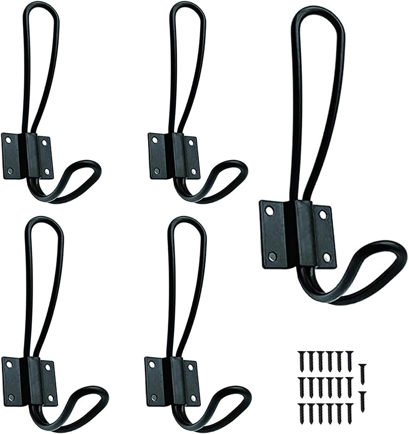 Amazon.com: 20 Pack Duty Dual Coat Hooks Wall Mounted - Utility Metal ...