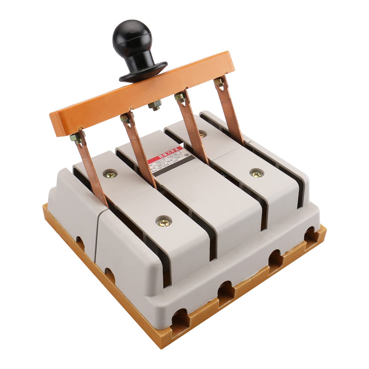 Baomain 4 Pole 100A Double Knife Switch, 380V Throw Electric Brake ...