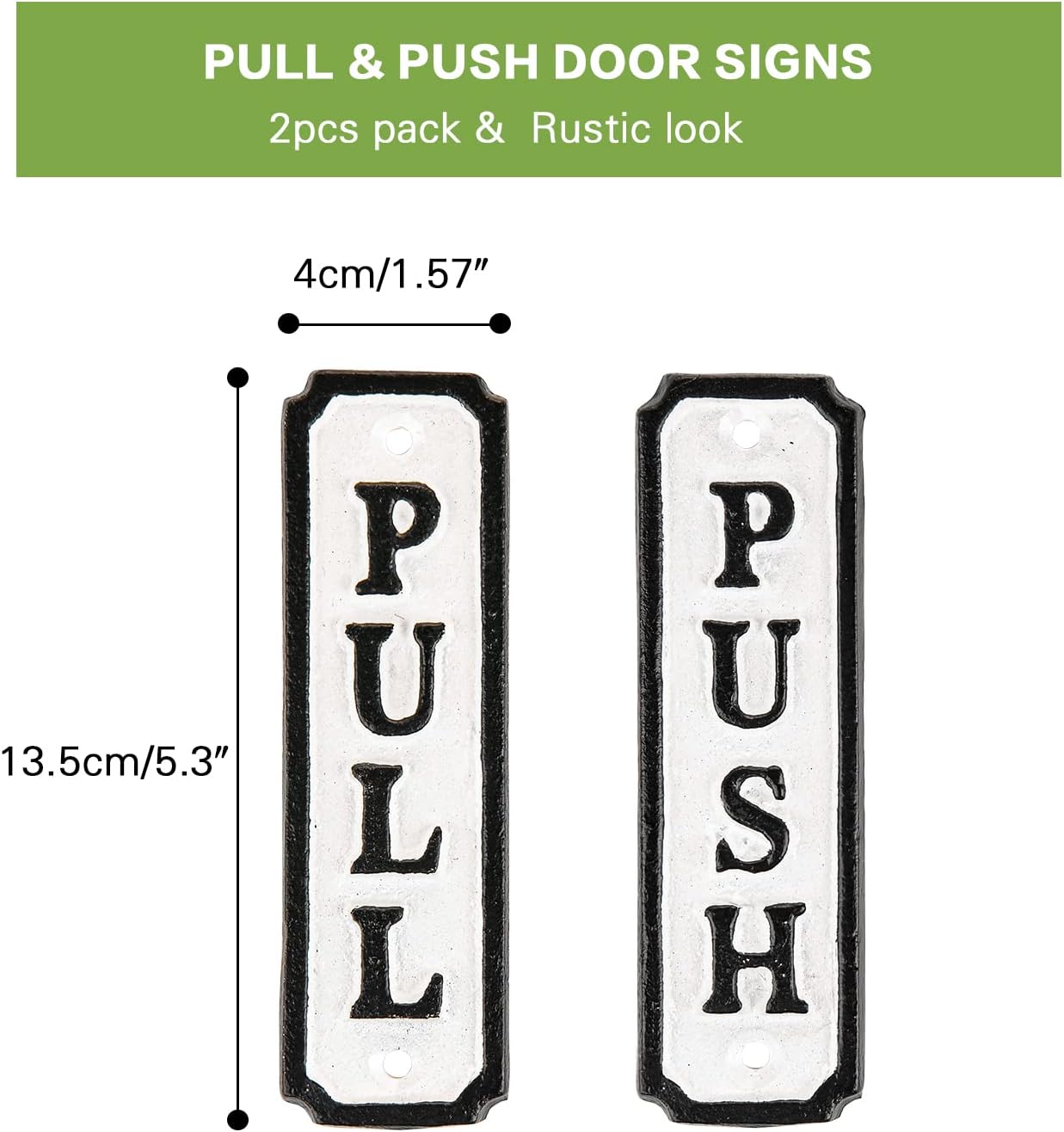 Buy Sungmor Cast Iron Push Pull Door Signs, Metal Push and Pull Sign ...