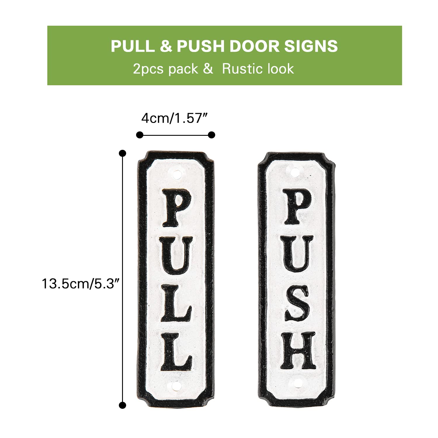 Snapklik.com : Sungmor Cast Iron Push Pull Door Signs, Metal Push And ...
