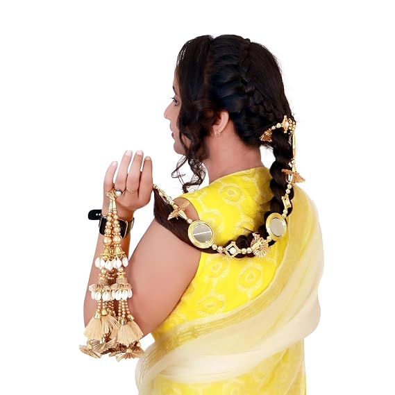El Cabell Women Traditional Punjabi Golden Parandi/Hair Accessory Braid ...