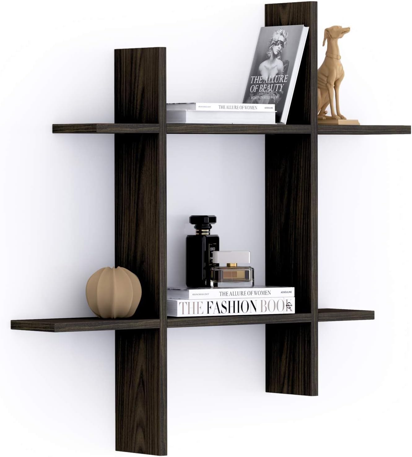Amazon.com: Mobili Fiver, Angelica Shelves # Dark Walnut, Made in Italy ...