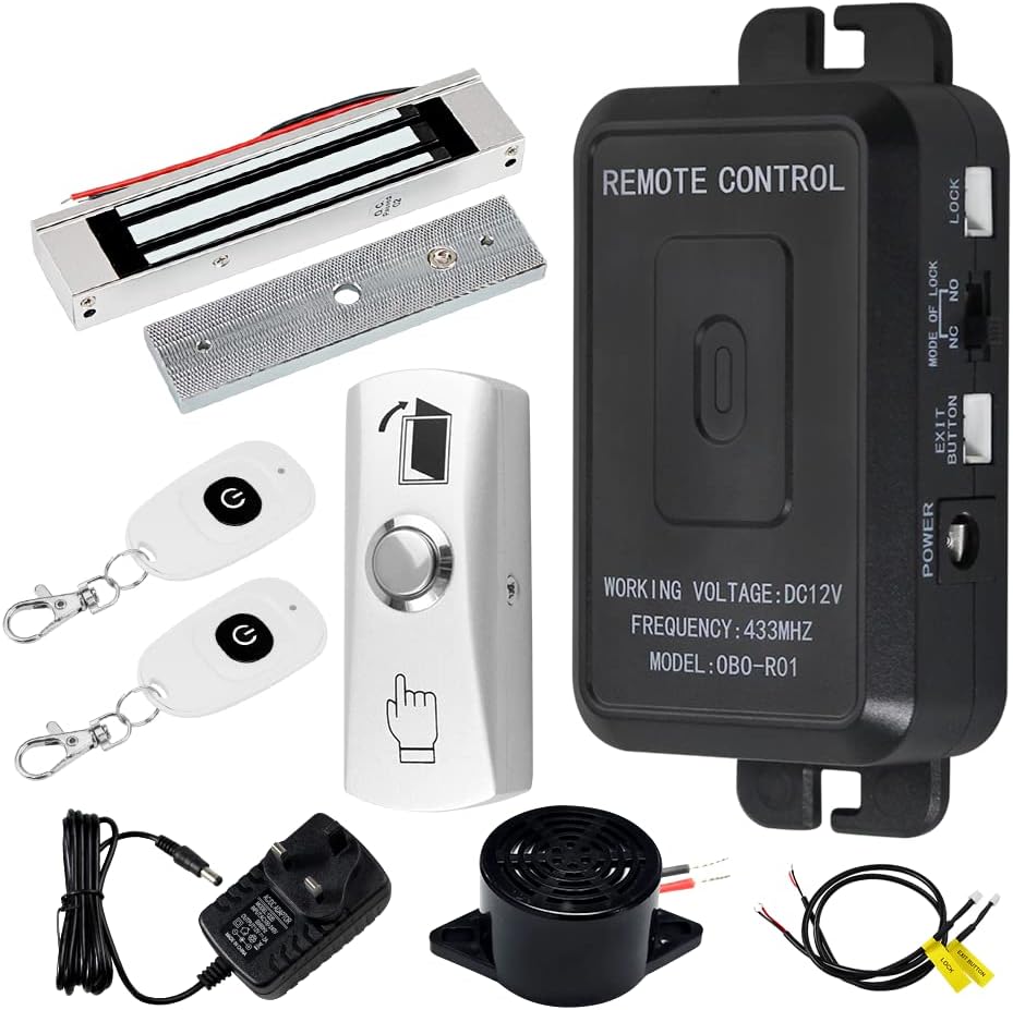 FUSYTULY Complete Access Control System Kit Wireless 433MHz Remote ...