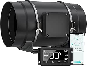 Amazon.com: Toolazy Quiet 8" 831 CFM Inline Duct Fan with WiFi Integrated App Controller ...