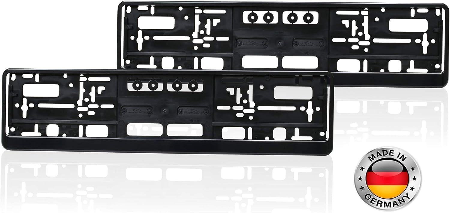 autooptimierer.de A1252 Number Plate Holder Set of 2 Black Stable ...