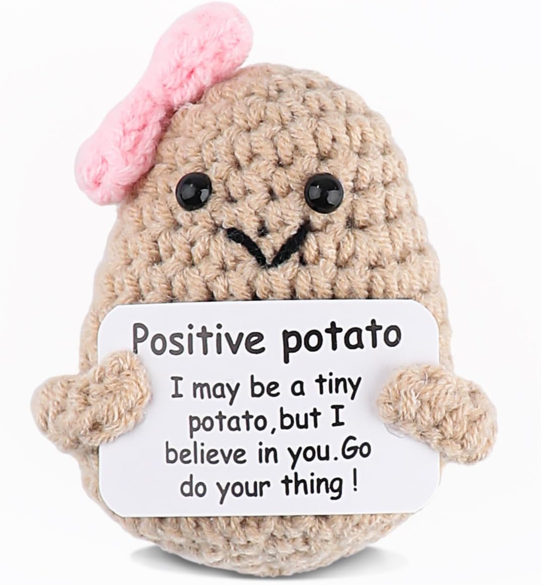 Amazon.com: Motroce Mini Cute Crochet Positive Funny Potato with Pink ...