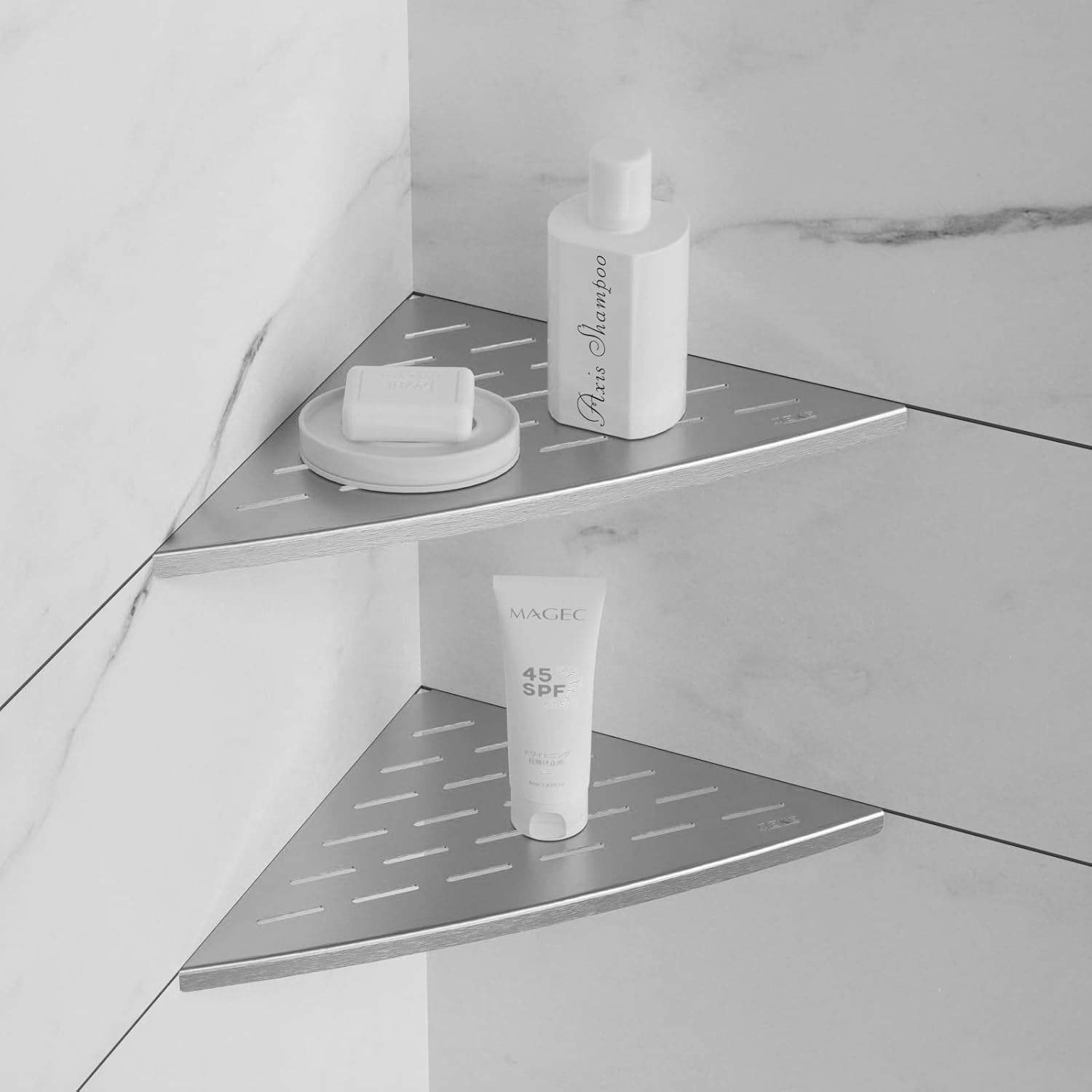 Amazon.com: Qeke Corner Shower Shelf Brushed Nickel, 304 Stainless ...