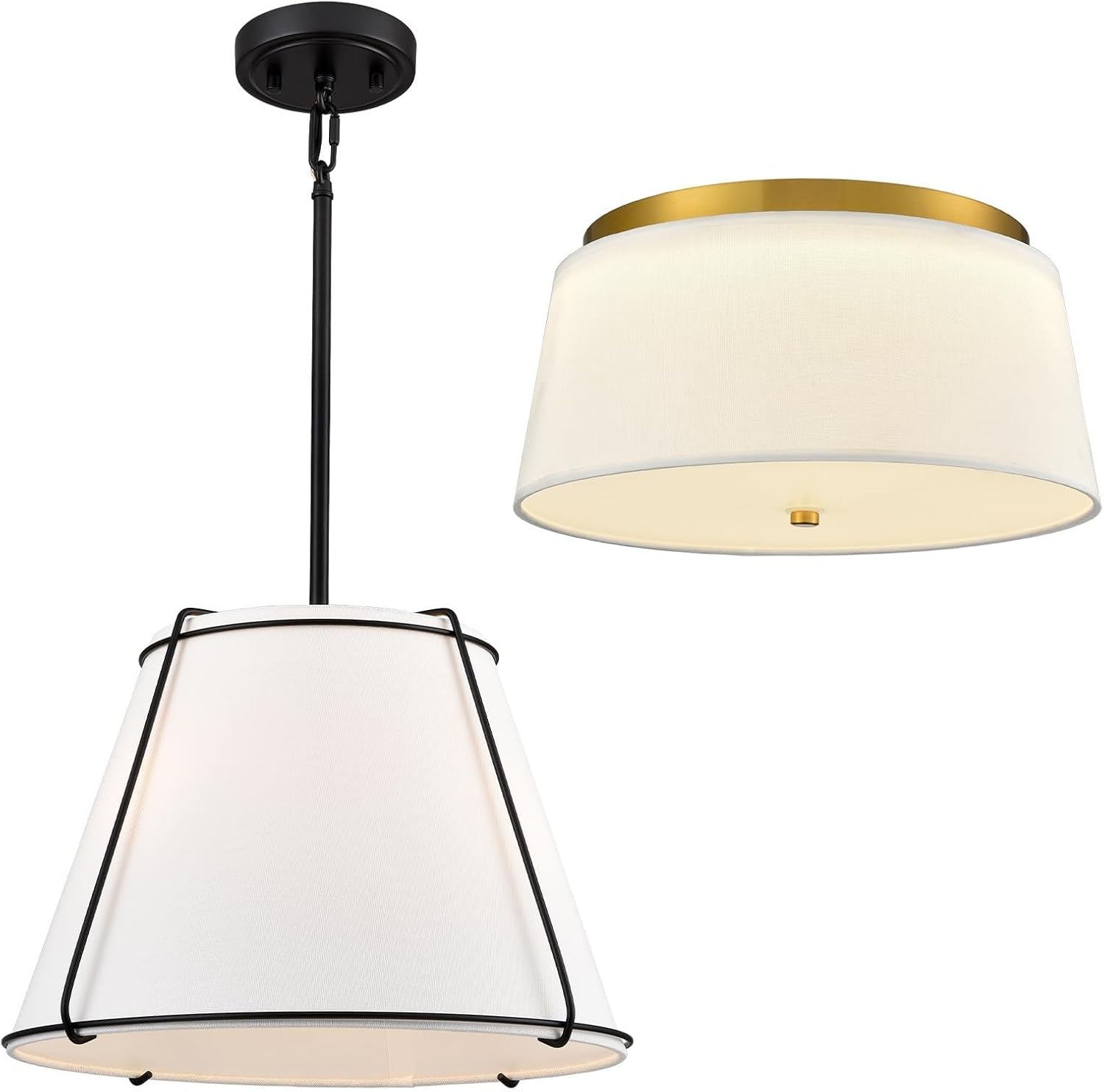 AXILAND Cone Pendant Light Fixture and Dimmable LED Ceiling Light ...