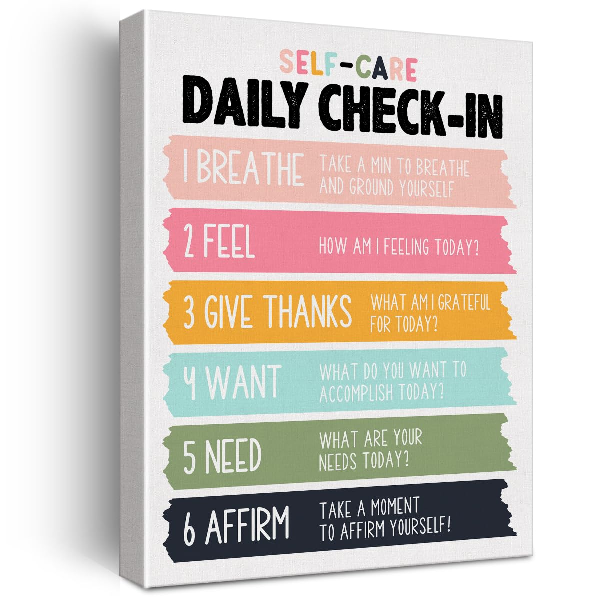 Amazon.com: Self Care Wall Art Canvas Painting Mindfulness Print Framed ...