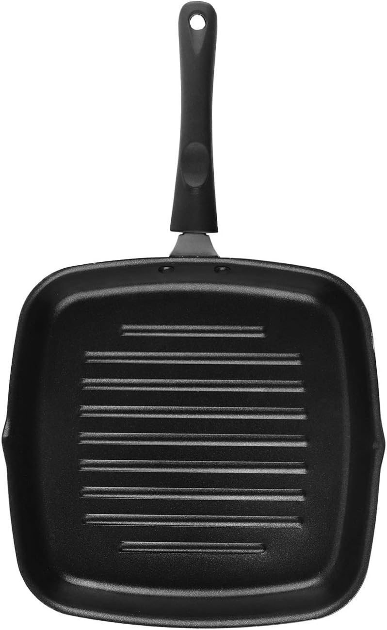 Buy Cello Aluminium Non Stick Grill Pan Square Black- Gas Stove ...