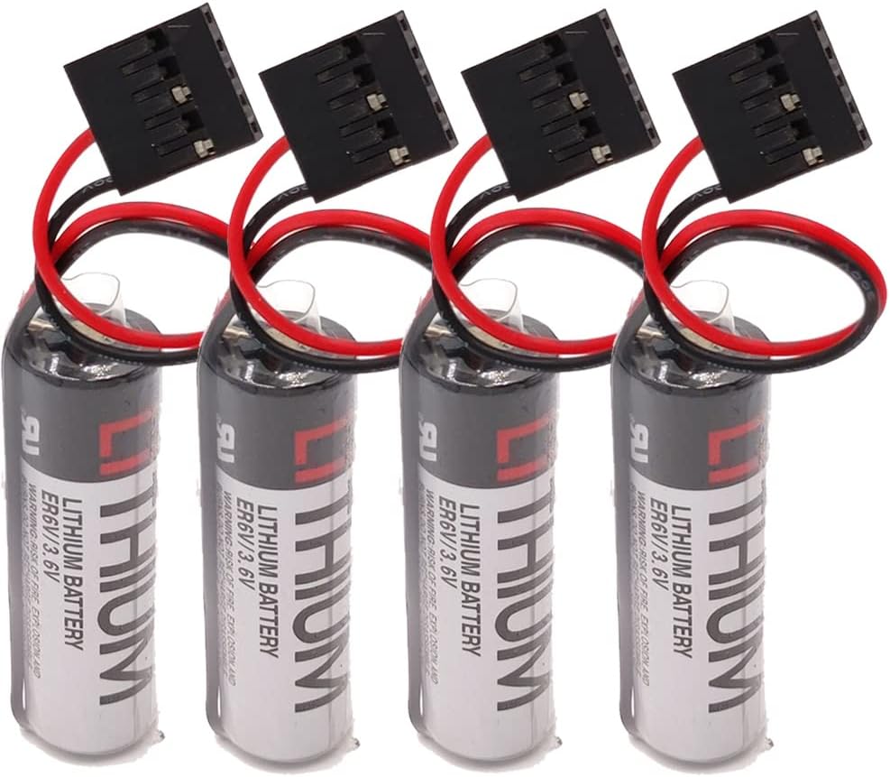 Amazon.com: 4 PCS ER6VC3N ER6V/3.6V 2Ah + JAE5PIN Lithium Replacement ...
