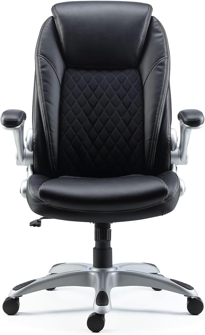 Amazon.com: Realspace® Hurston Bonded Leather High-Back Executive Chair ...
