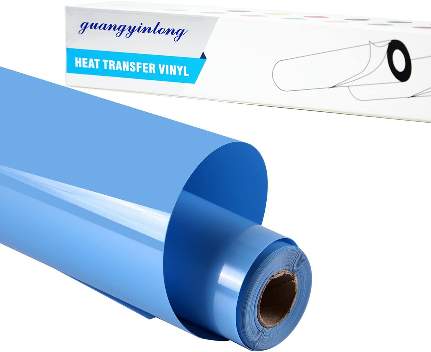 Amazon.com: guangyintong Sky Blue Heat Transfer Vinyl HTV Rolls, 12" x ...