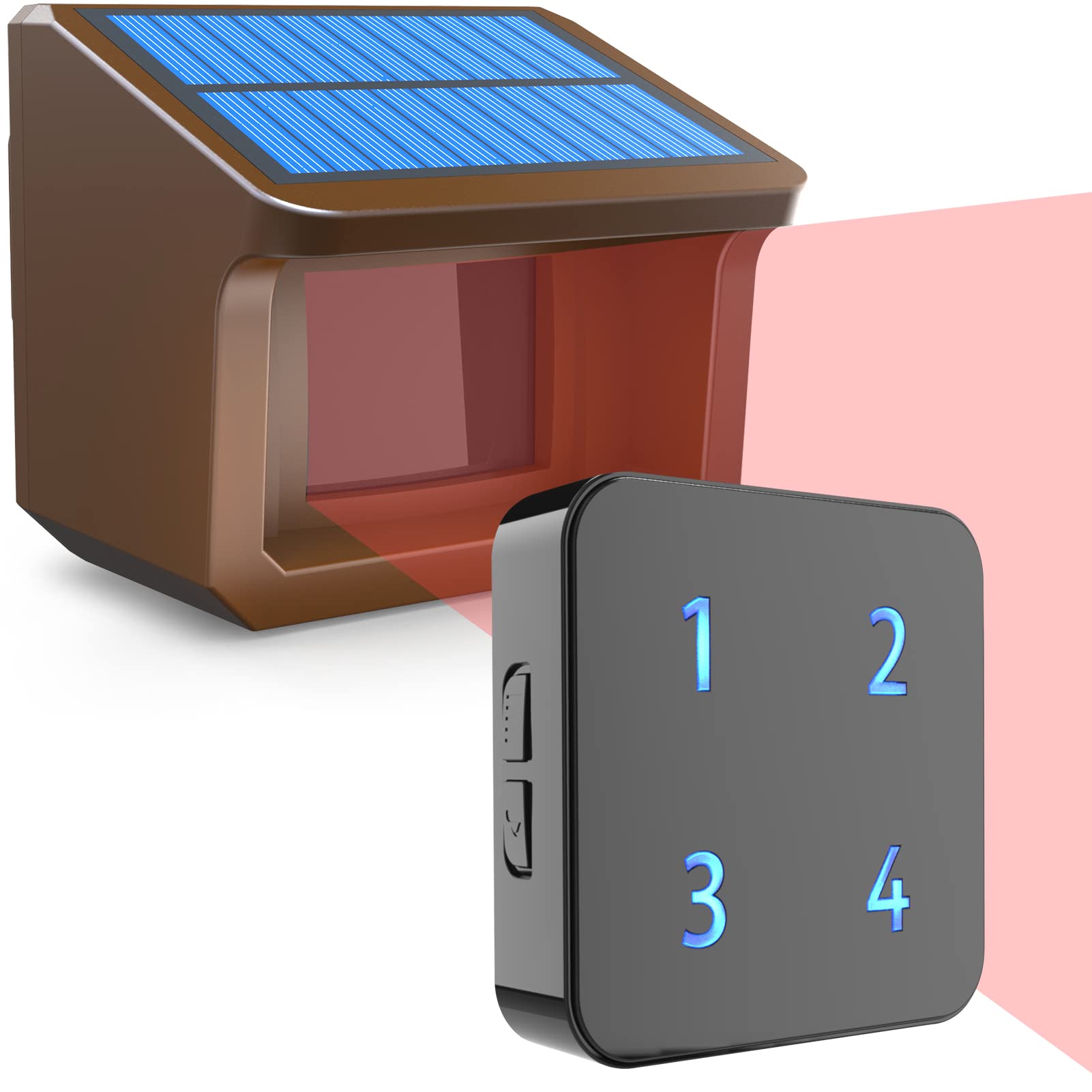 Buy Driveway Alarm Wireless Long Range Weatherproof- 1/2Mile Solar ...