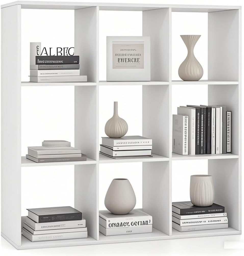 Amazon.com: IFANNY Cube Bookcase, White Bookshelf with Storage, Wood ...