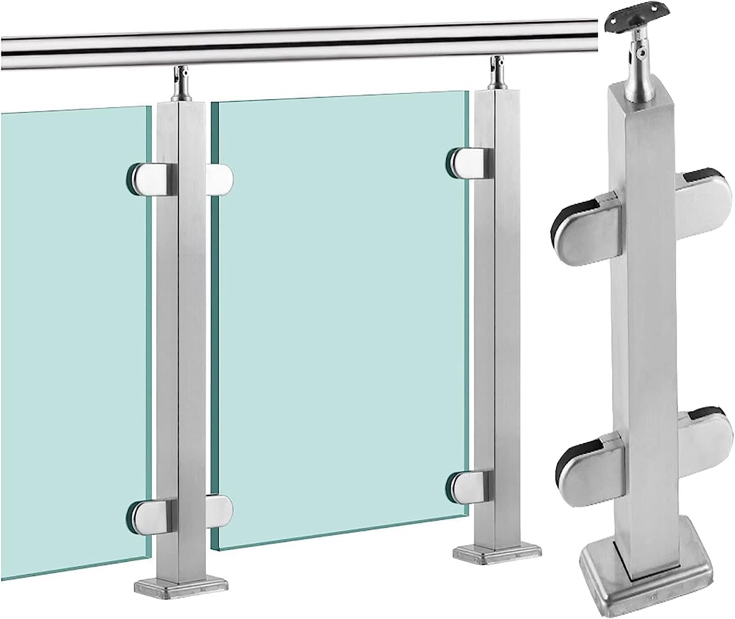 Amazon.com: Glass Balustrade Posts Indoor, Glass Railing System For ...