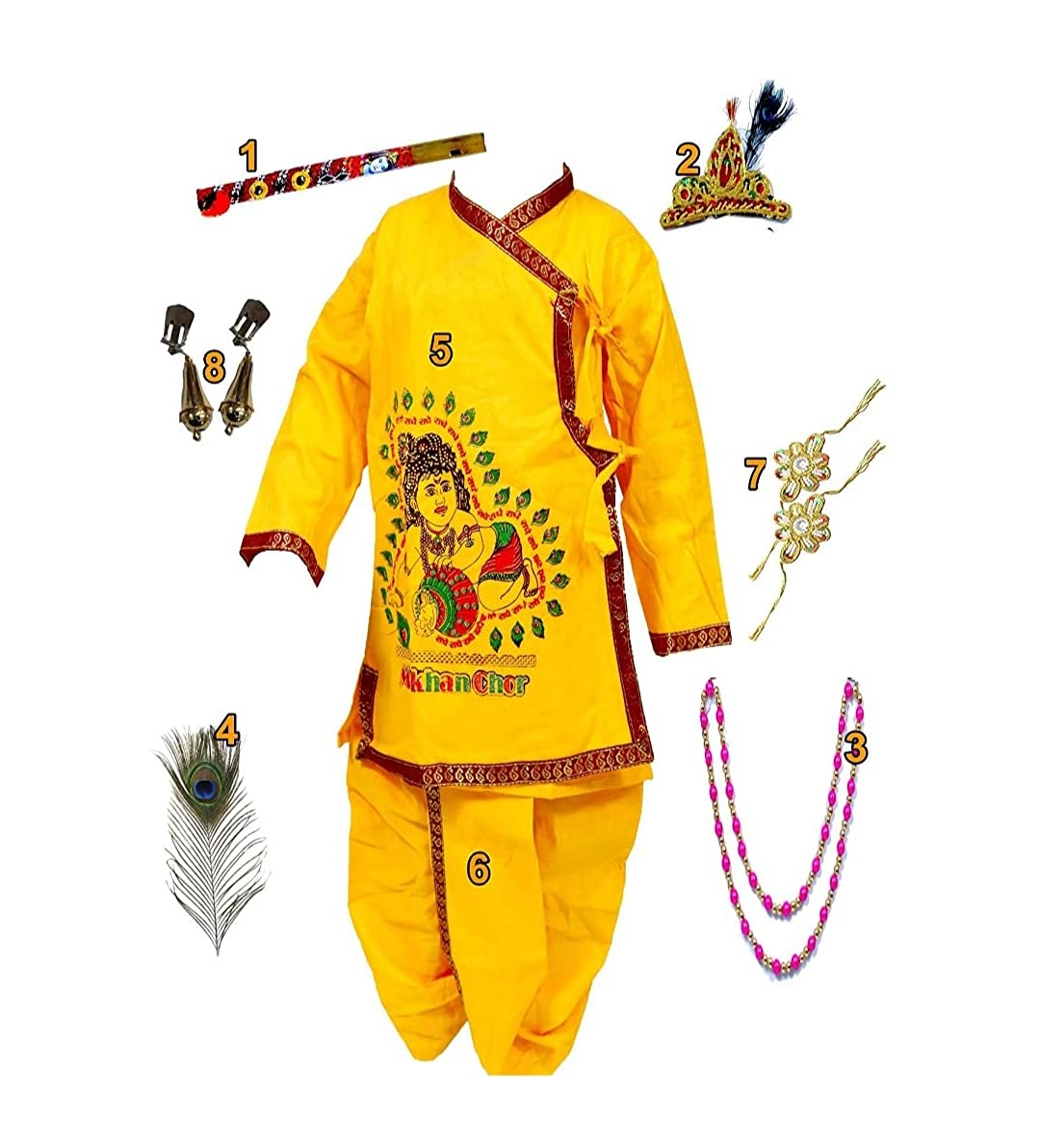 Gangaur Fabric Cotton Krishna Janmashtami Dress with Shringar Set Kurta ...