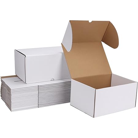 Amazon.com: ZBEIVAN 10x7x5 White Shipping Boxes Set of 20, Corrugated ...