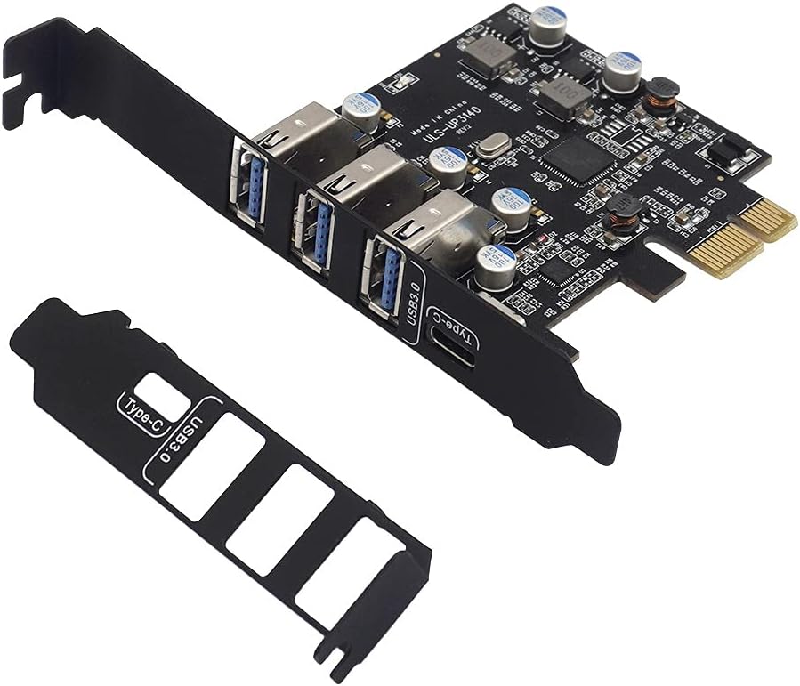 Amazon.com: PCIe to USB 3.2/USB 3.1 Gen 2 Card 10Gbps 5-Port (3X USB C ...