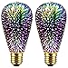 2 Pack Infinity 3D Light Fireworks Effect ST19 LED Light Bulb - 3W 120V ...