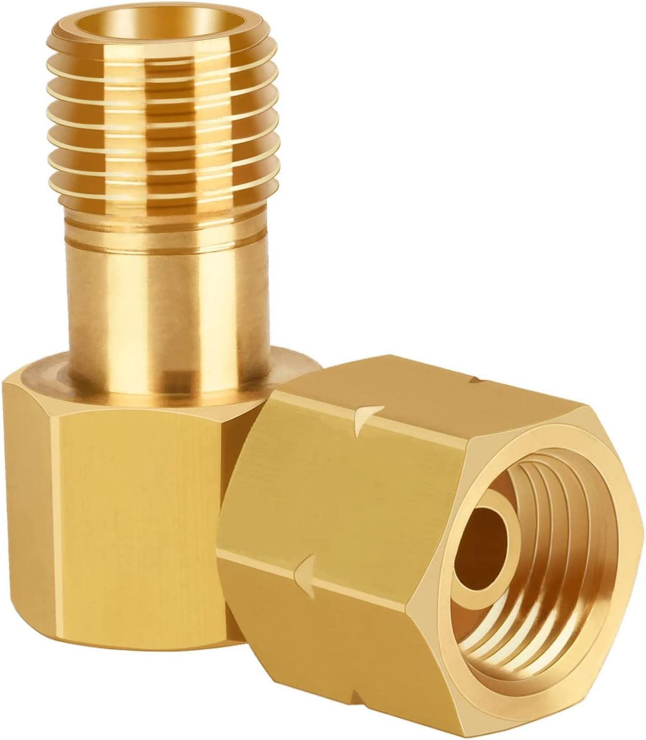 Verbindungswinkel Gas 1/4' Links 90 Grad Eckverbinder Messing für Gasschlauch Winkel für ...