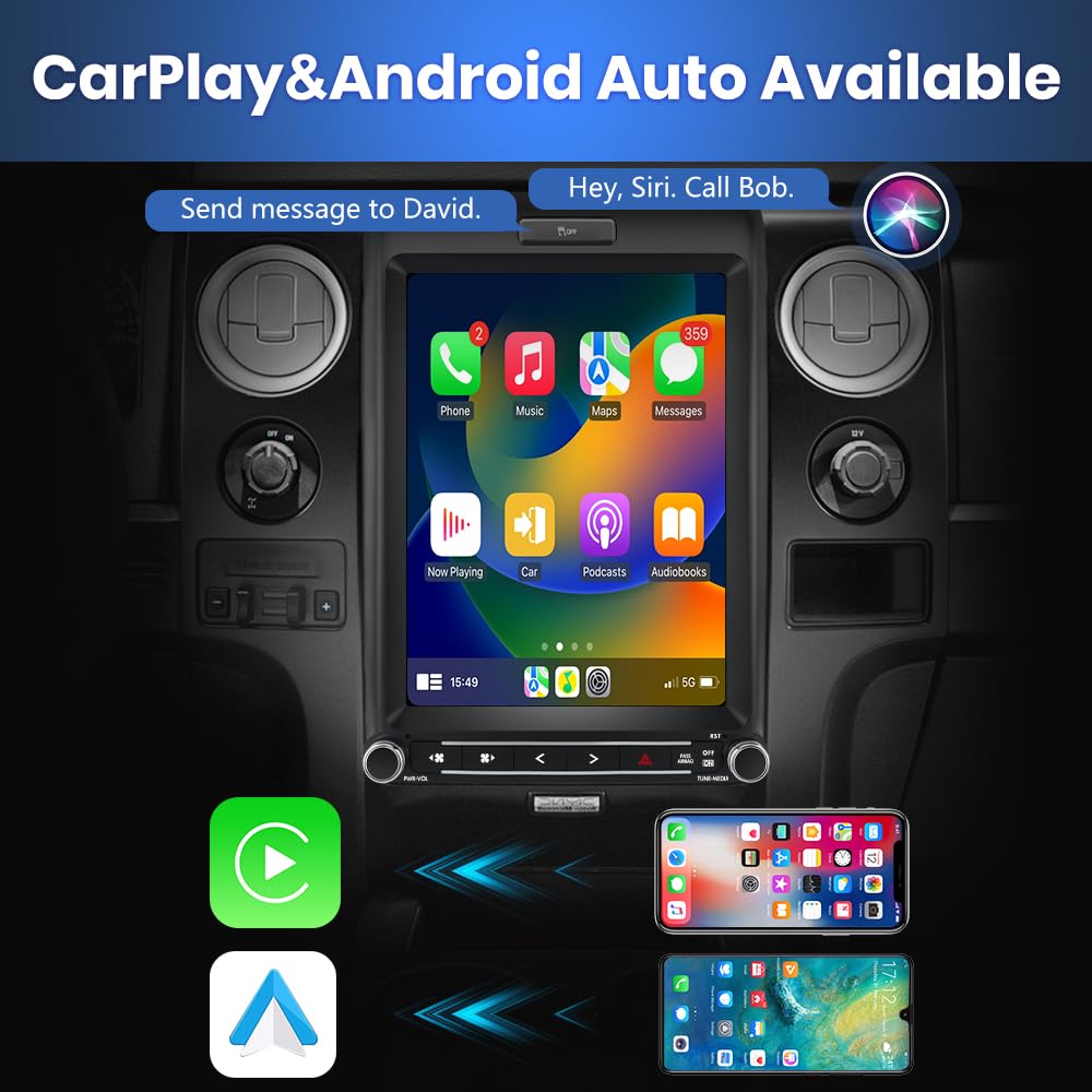 Android 13 Apple Carplay Car Stereo Radio DSP 32GB For Ford F150 F-150