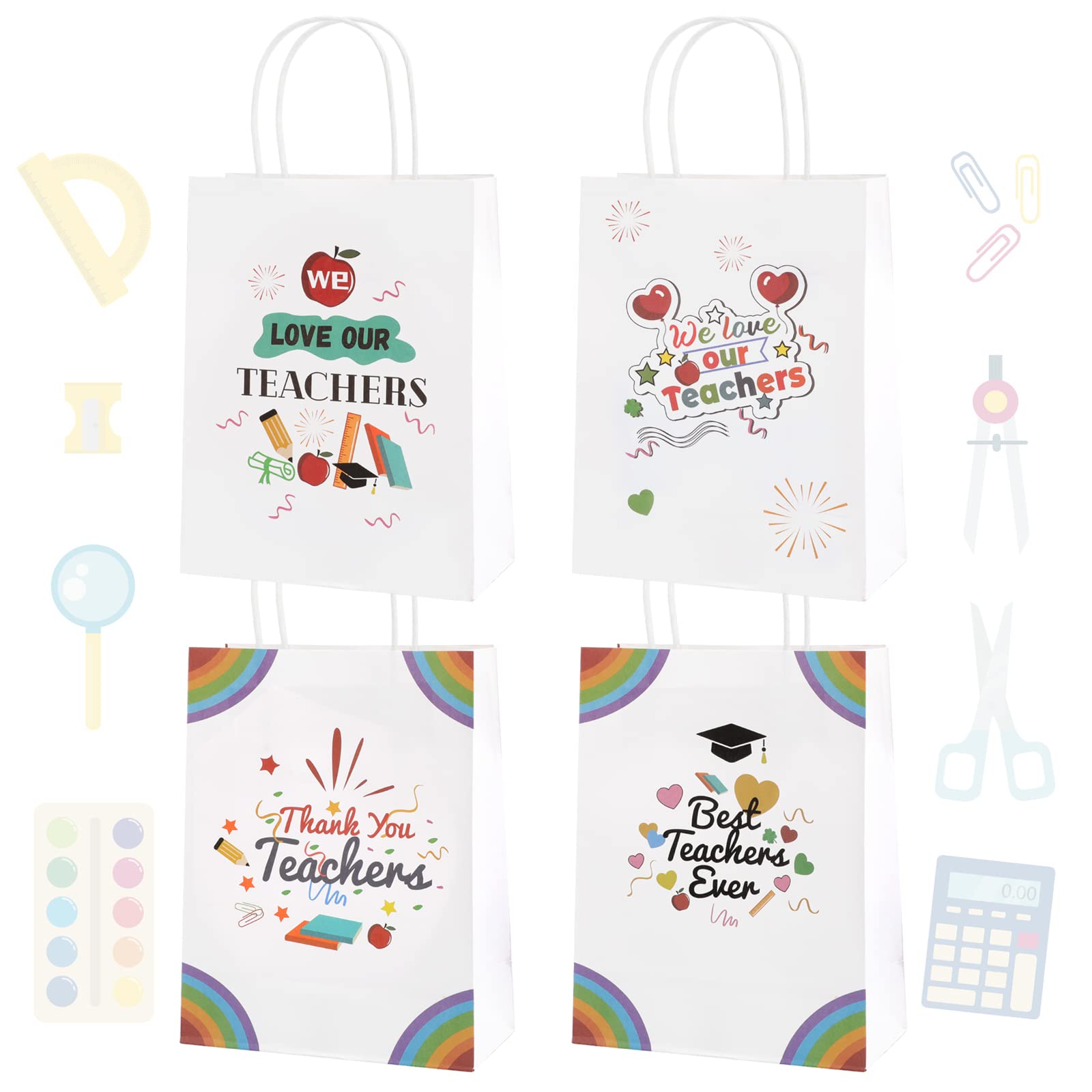 Amazon.com: HOWAF Thank You Teachers Party Favors Gift Bags, 12pcs ...