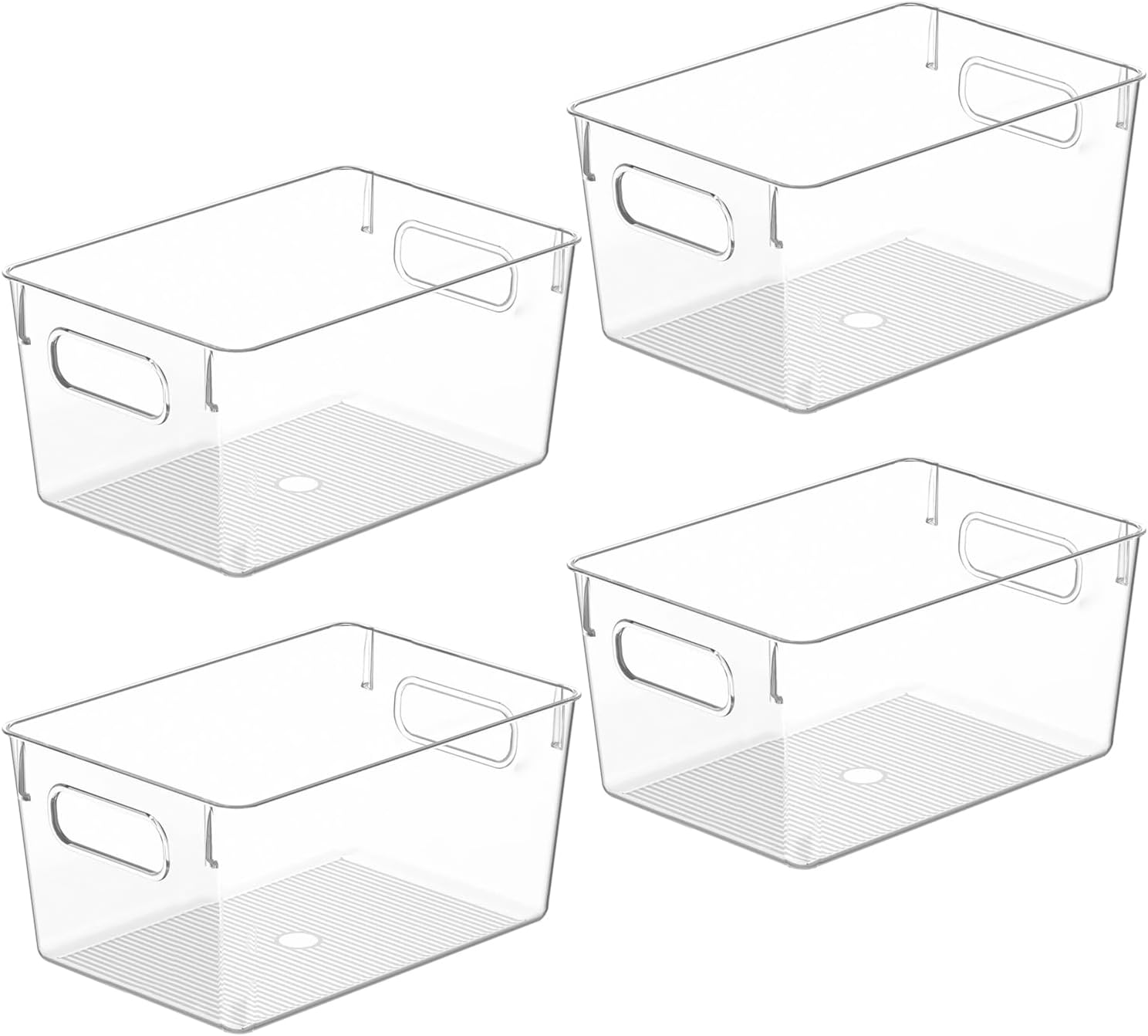 Amazon.com: ShelfShaper Clear Plastic Storage Bins, Pantry Organizers ...