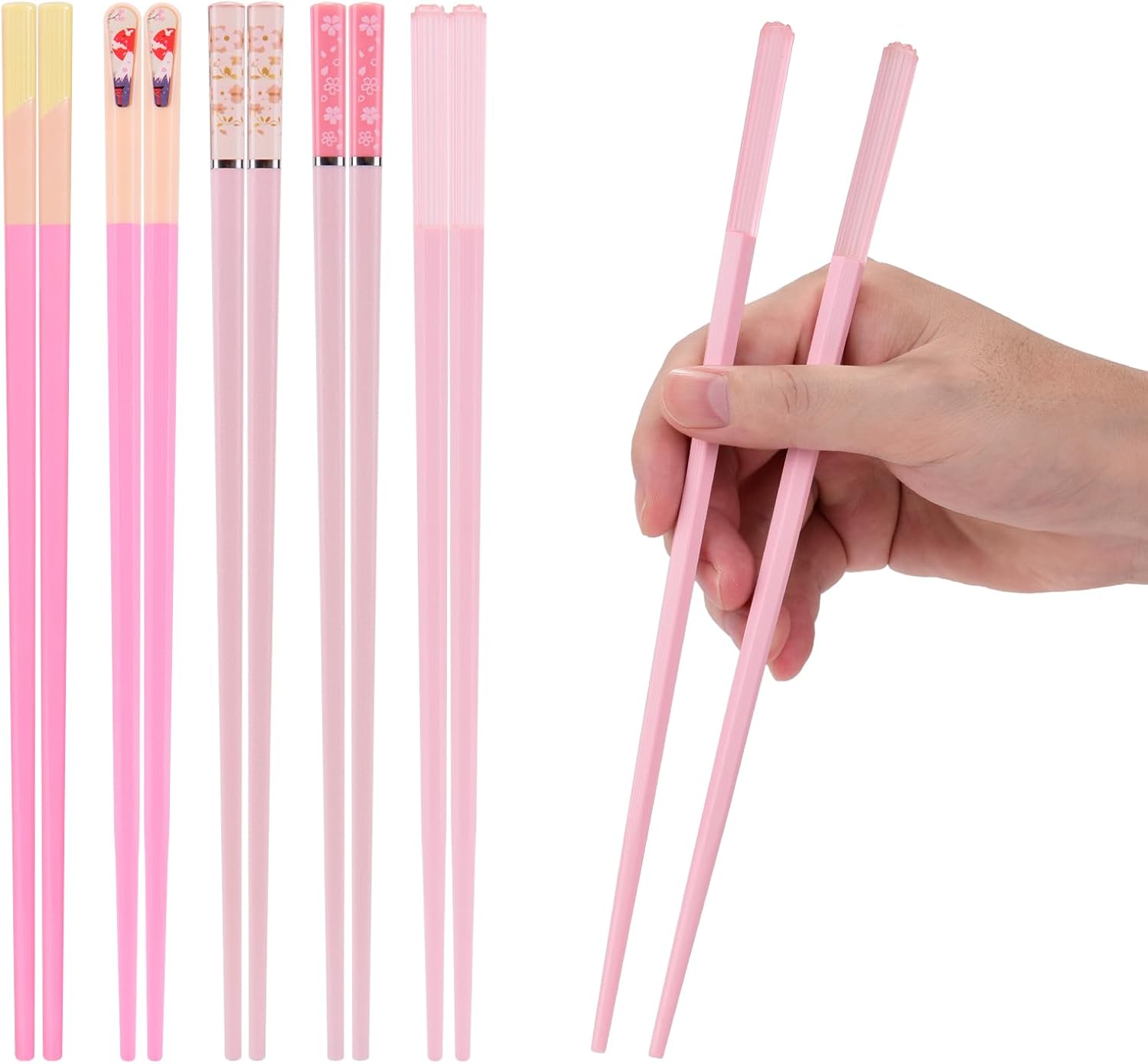 Amazon.com: Chopsticks Reusable Dishwasher Safe, GLAMFIELDS 5 Pairs 9.5 ...