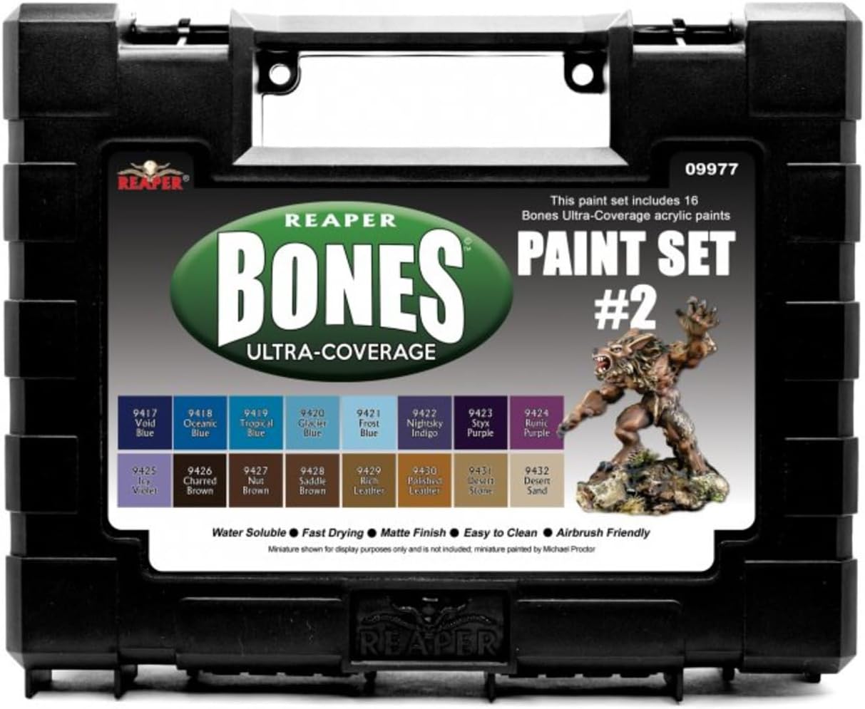 Amazon.com: Reaper 09981: Bones Ultra-Coverage Colors Paint Set 6 - MSP ...