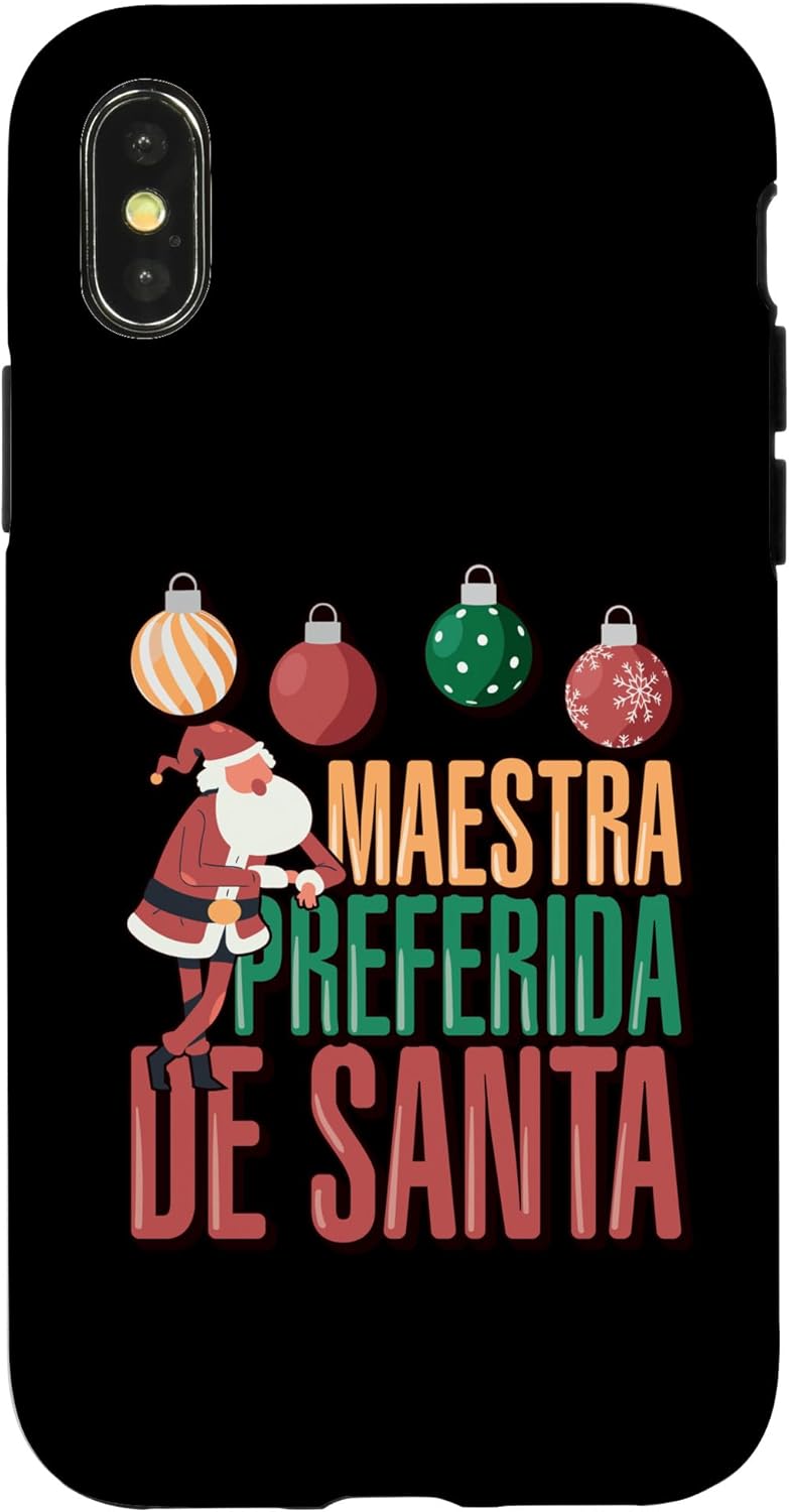 Amazon.com: iPhone X/XS Maestra Preferida de Santa Spanish Teacher ...