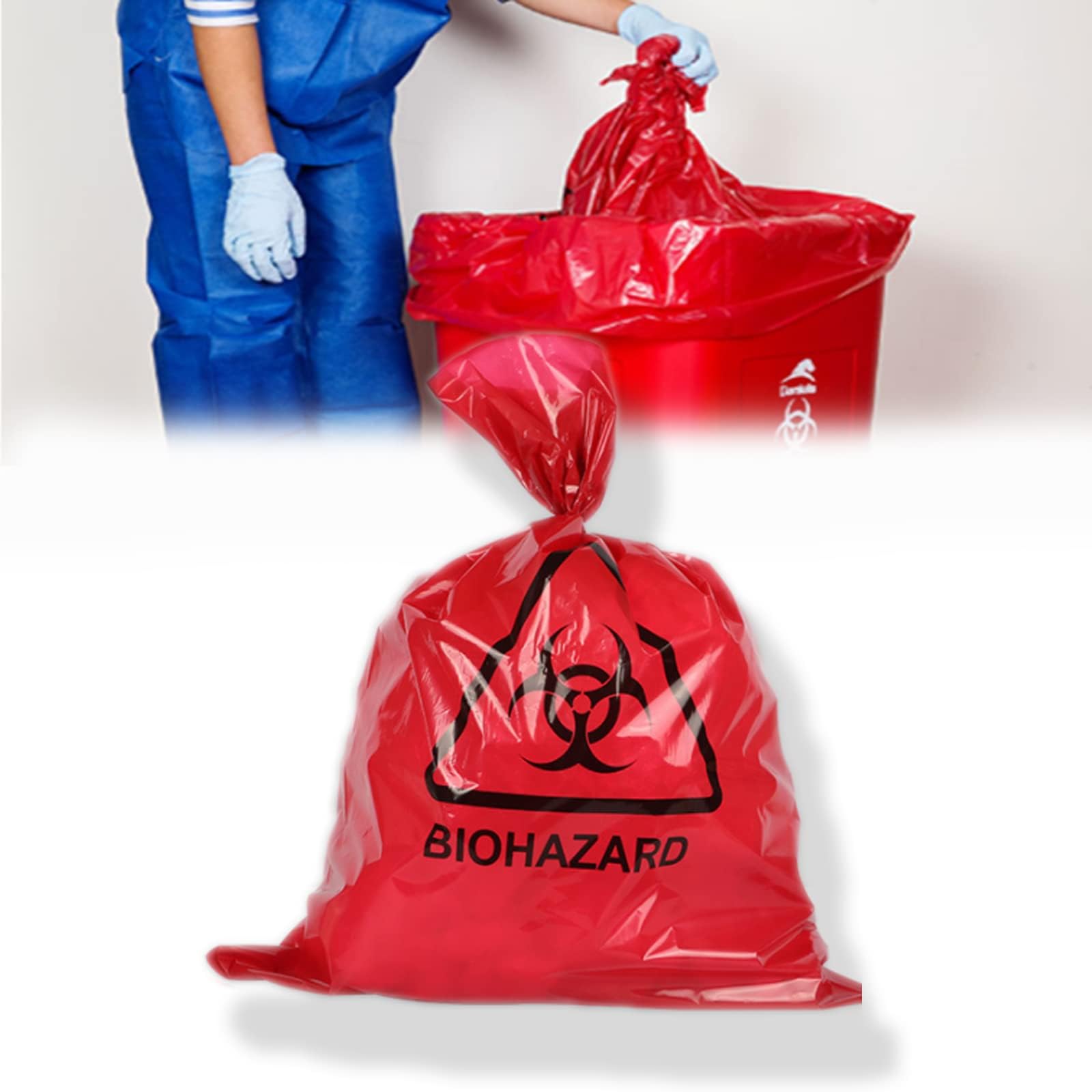 Amazon.com: Biohazard Waste Bags - Disposable Safety Bag, Autoclavable ...