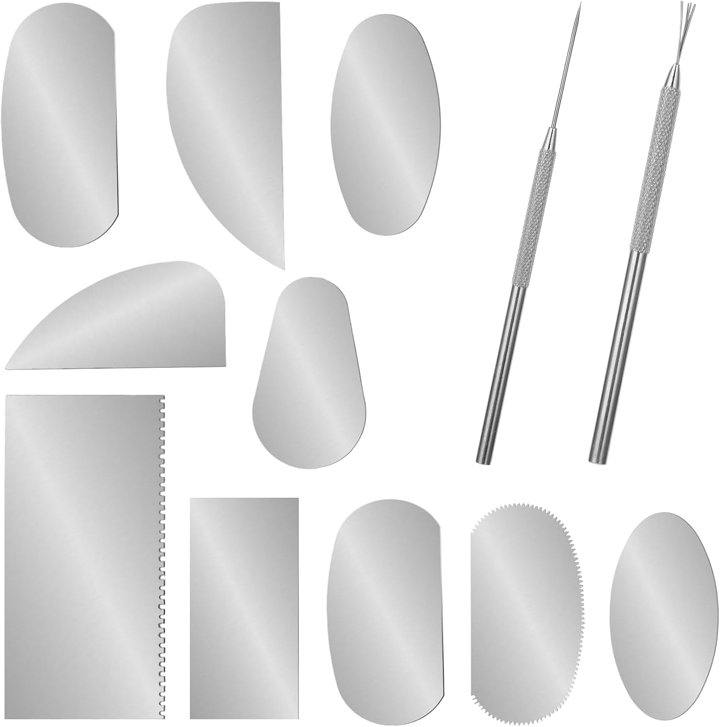 Amazon.com: 12 Pcs Steel Pottery Tools Clay Ribs Stainless Serrated ...