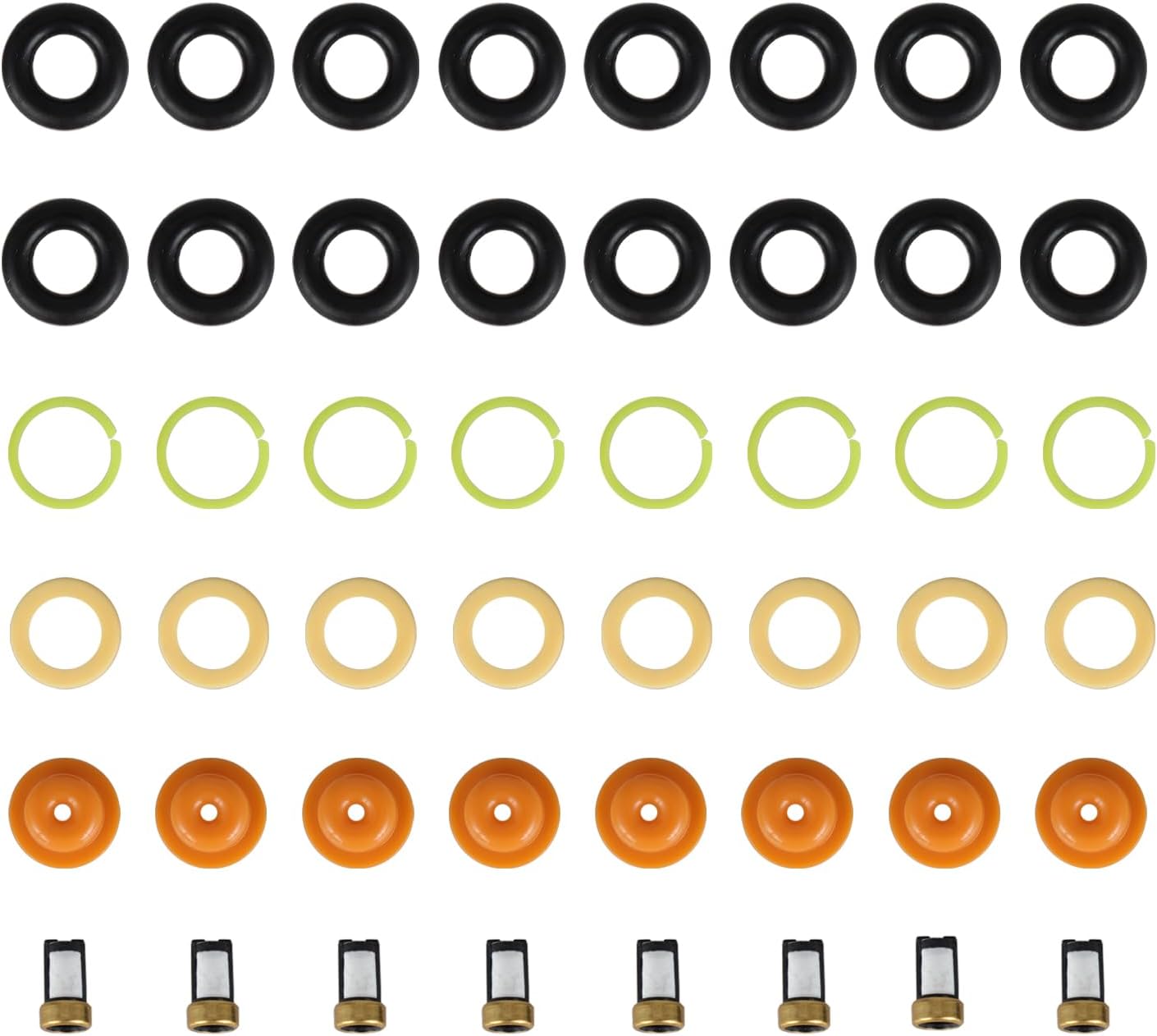 Amazon.com: 0280150943 8 Set Fuel Injector Seal Kits Include O-rings ...