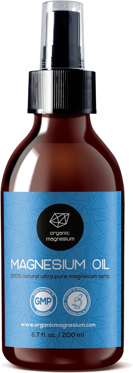 Organic Magnesium Oil Spray 200ml - 100% Natural Ultra Pure Zechstein ...