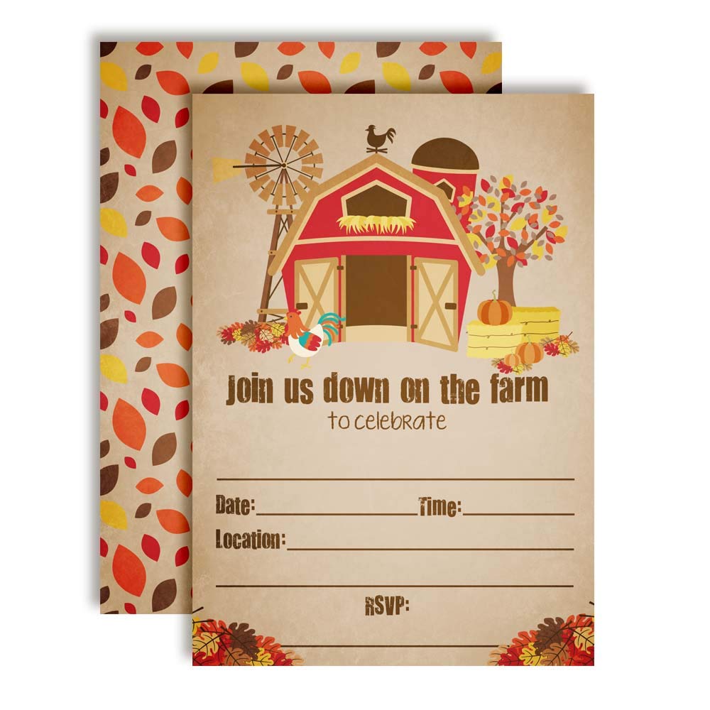 Amazon.com : Rustic Old Fashioned Barn Fall & Autumn Barnyard Farm ...