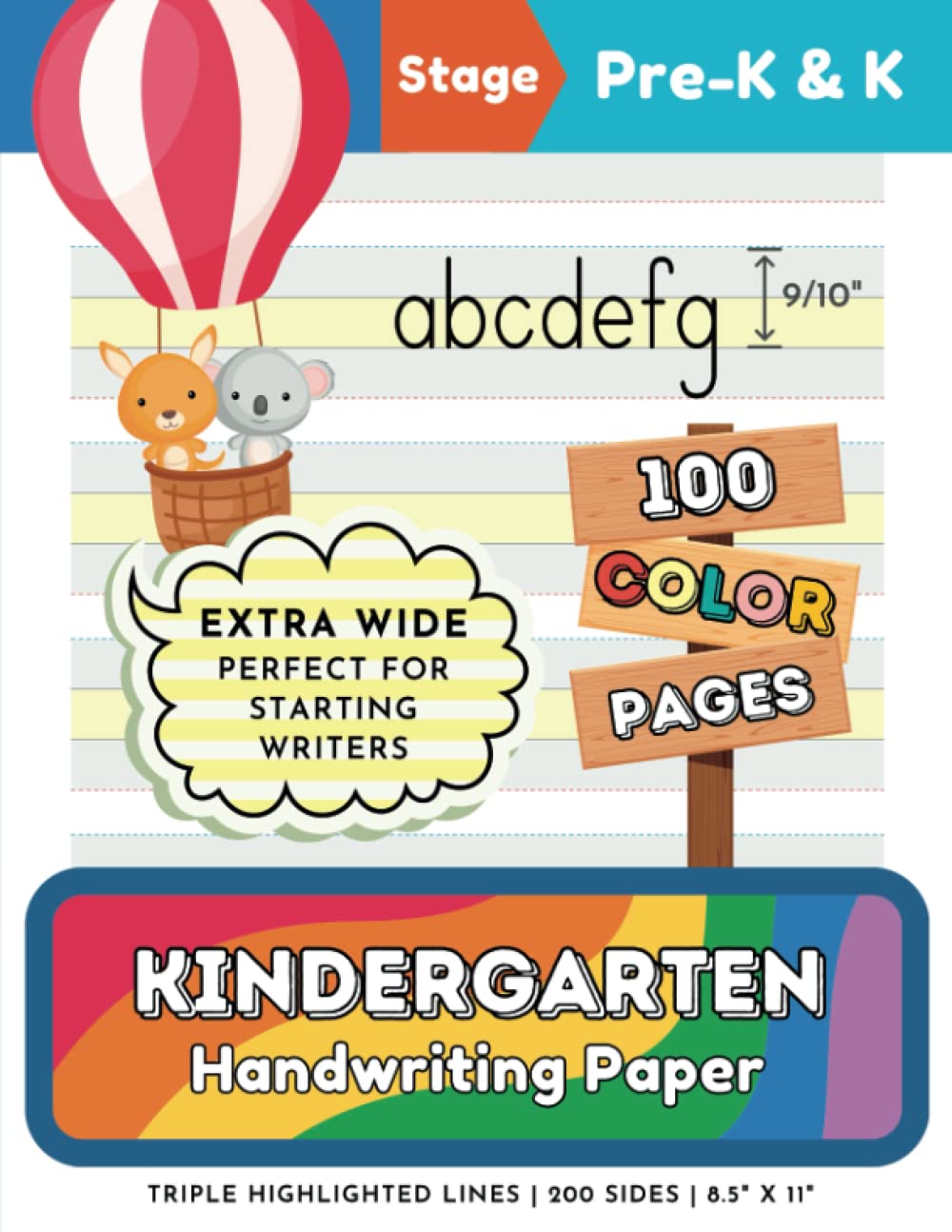 Amazon.com: Kindergarten Handwriting Paper: Colored Writing Practice ...