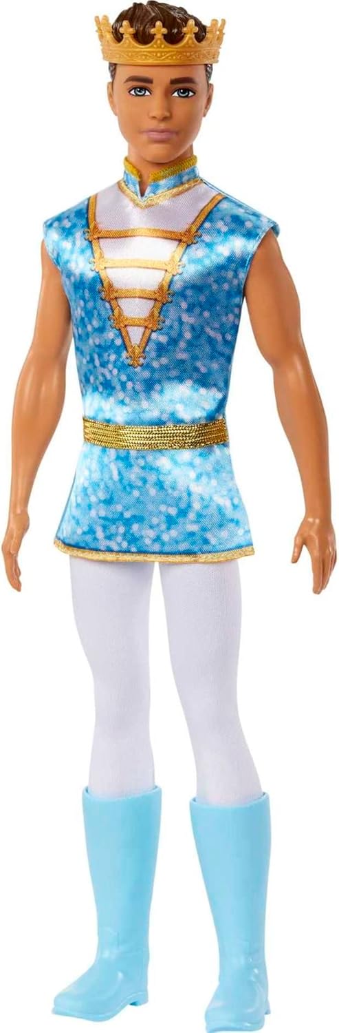 Mattel Barbie Fantasía Muñeco Príncipe Ken Azul Corona Dorada para ...