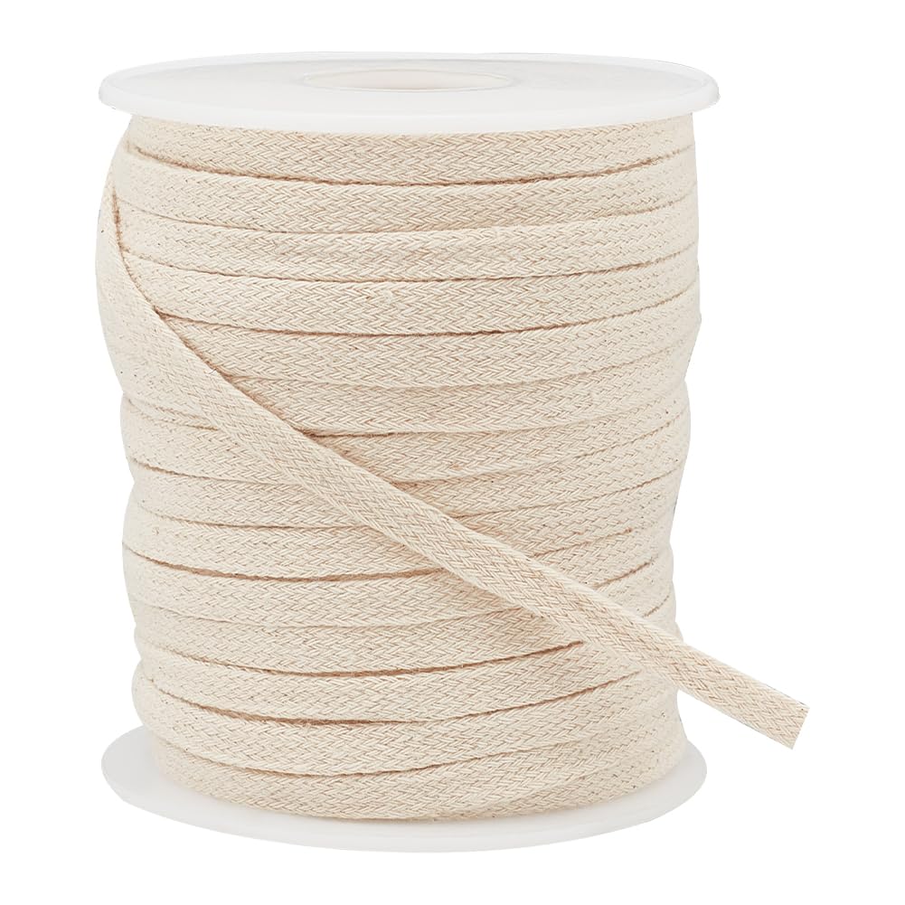 Amazon.com: BENECREAT 27 Yards Papayawhit Flat Cotton Drawstring, 6mm ...