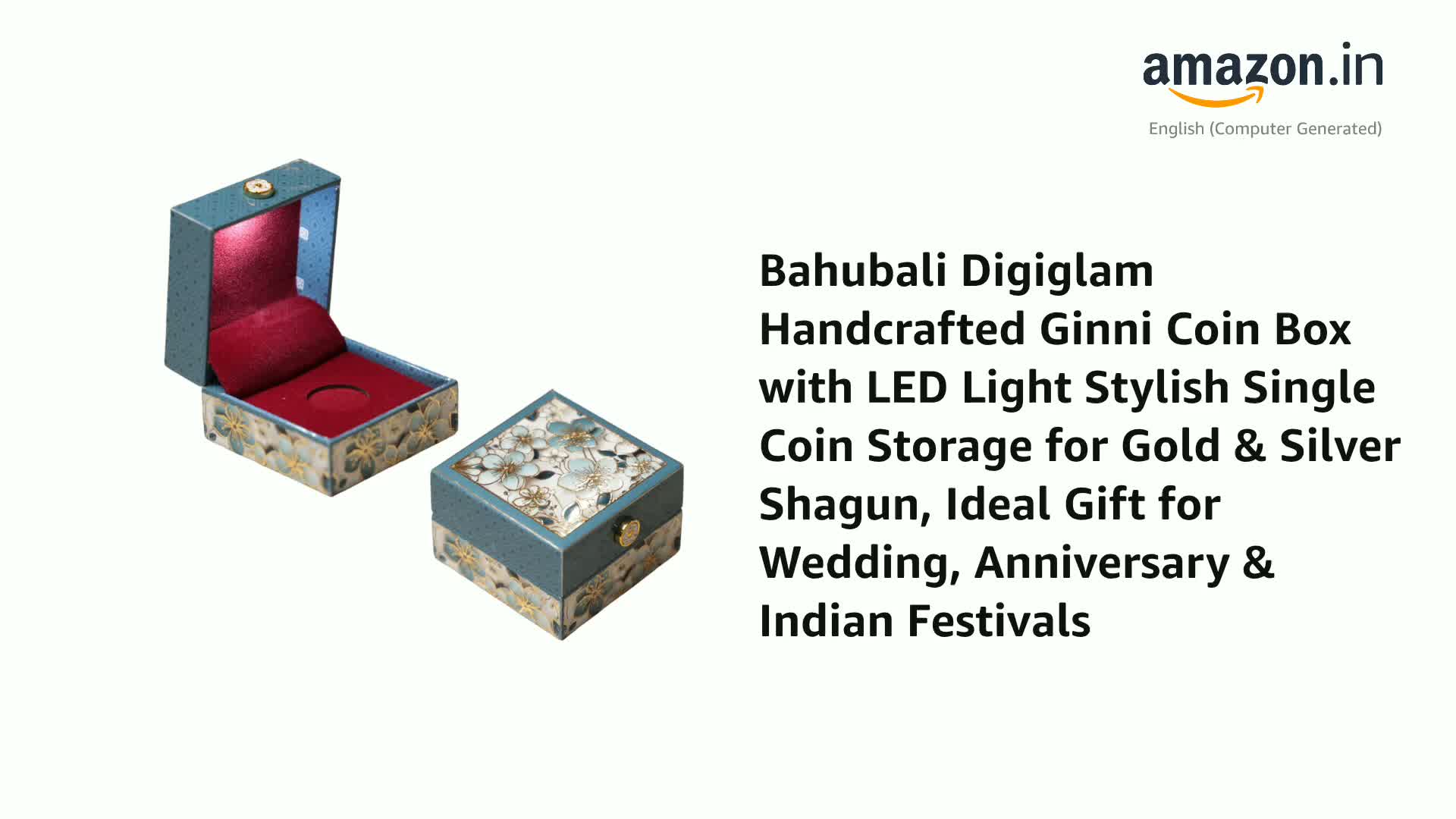 Watch Bahubali Digiglam Handcrafted Ginni Coin Box with LED Light ...
