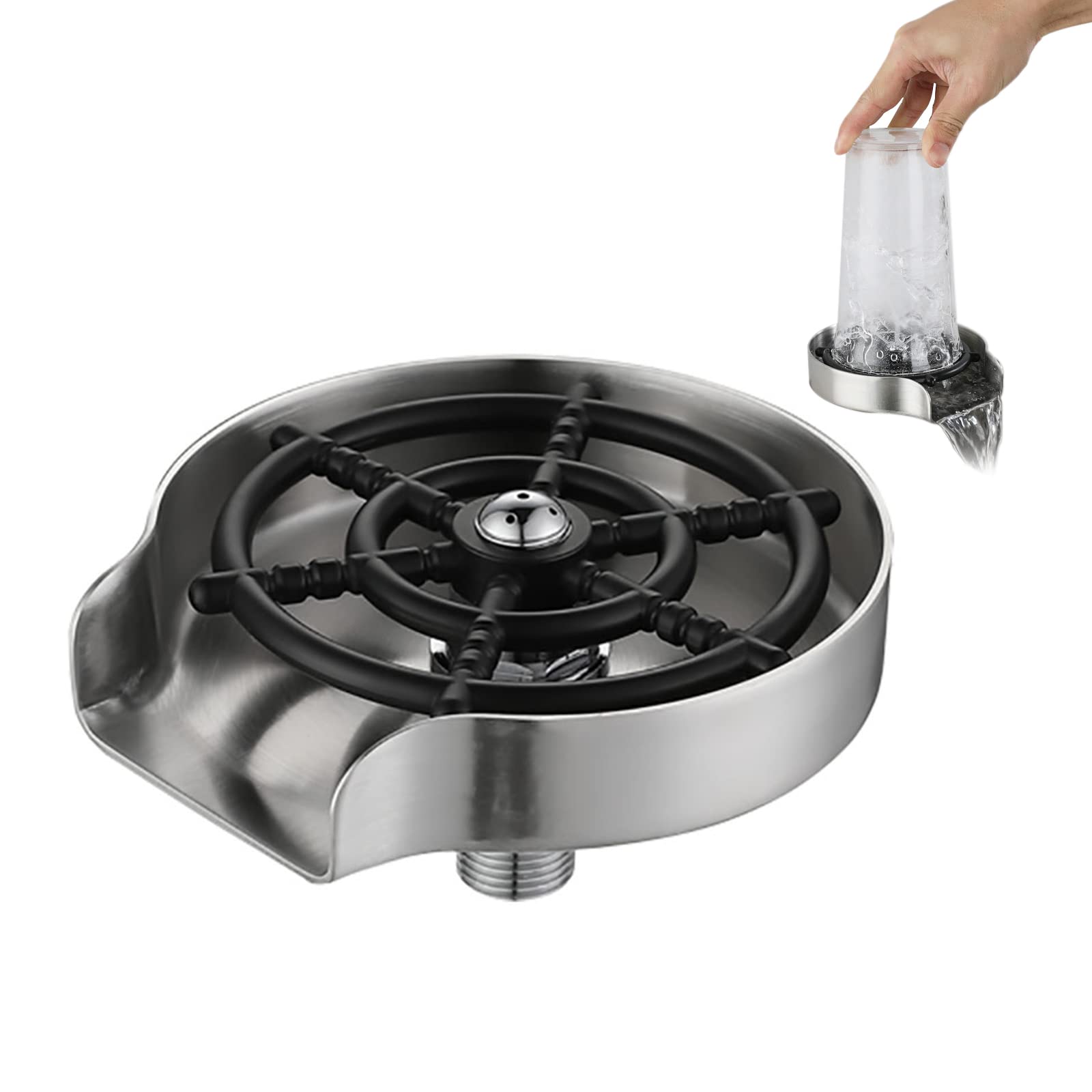Buy Stainless Steel Glass Rinser for Kitchen Sink, Bar Glass Rinser ...