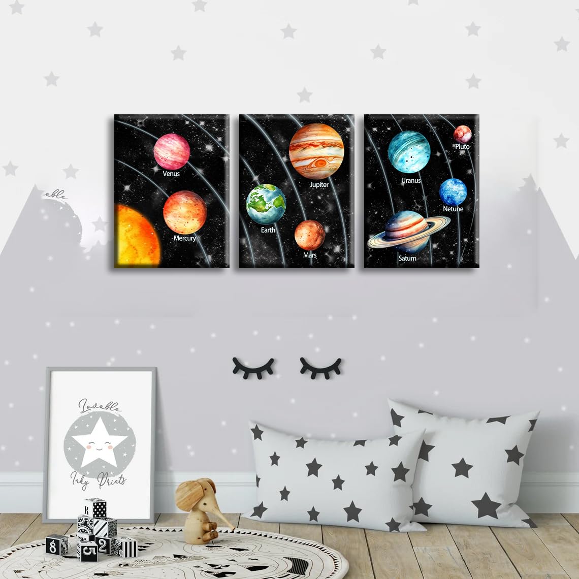 Snapklik.com : Framed Solar System Canvas Art,Kids Space Room Canvas ...